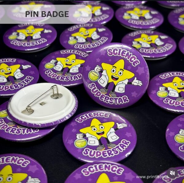 BADGES with PIN (44mm) - Glossy Finish