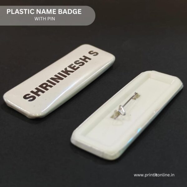 PLASTIC NAME BADGE with PIN - Print it - Online Print Shop